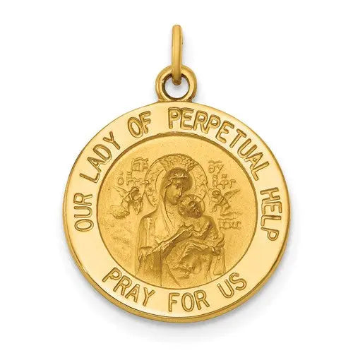 Our Lady of Perpetual Help Pendant 14K Gold - The Diamond Shoppe